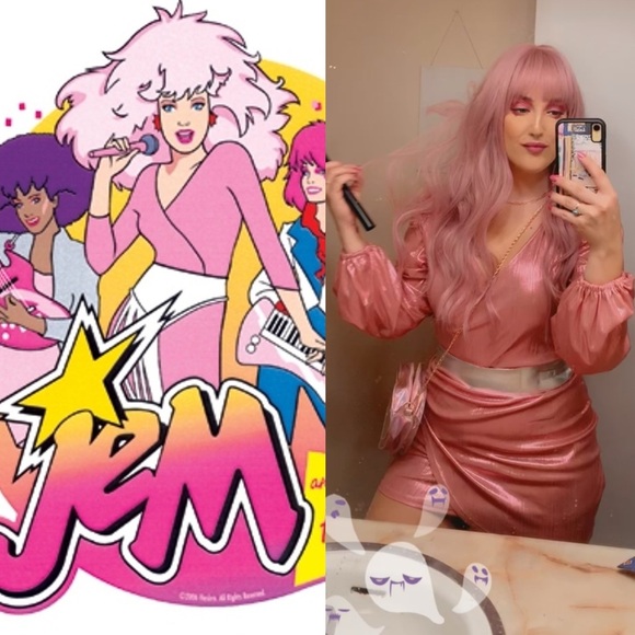 Amazon | Dresses | Jem The Holograms Costume Includes Pink Dress Star ...